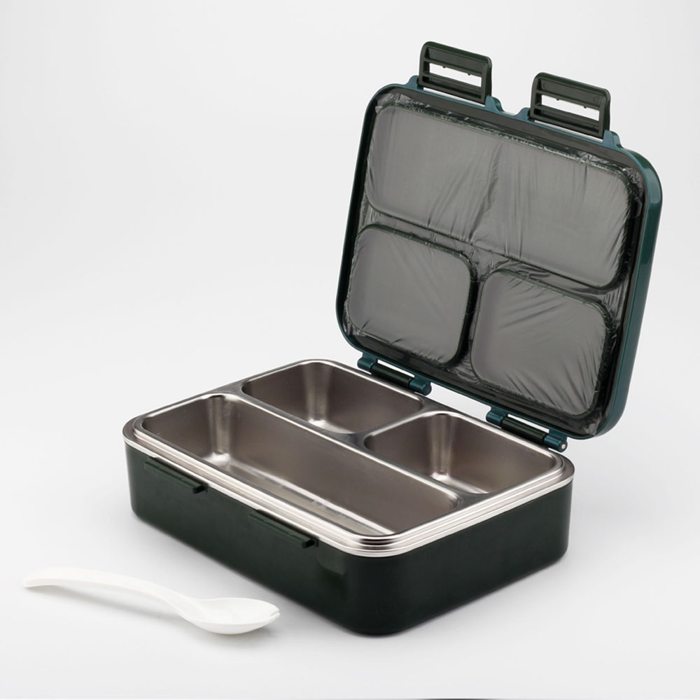 304 Stainless Steel Lunch Box with 3 Comparment Leak Proof