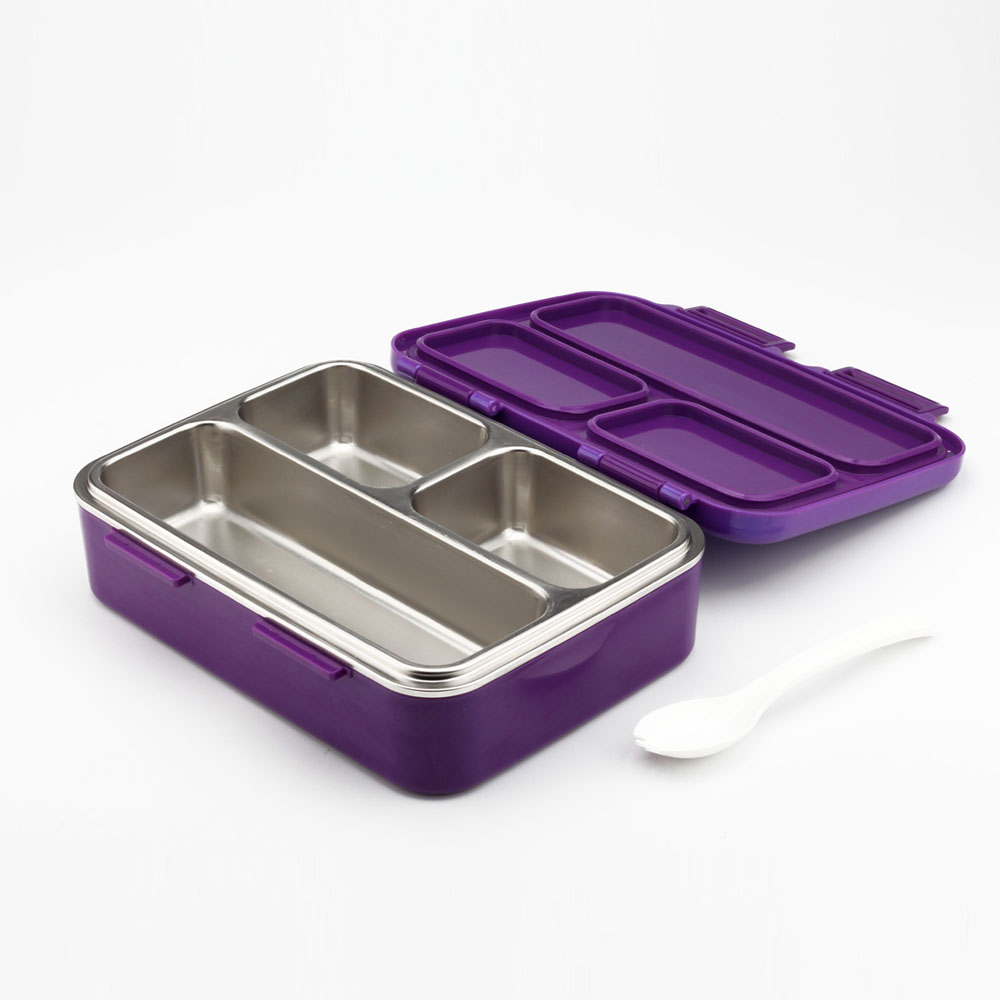 304 Stainless Steel Lunch Box with 3 Comparment Leak Proof